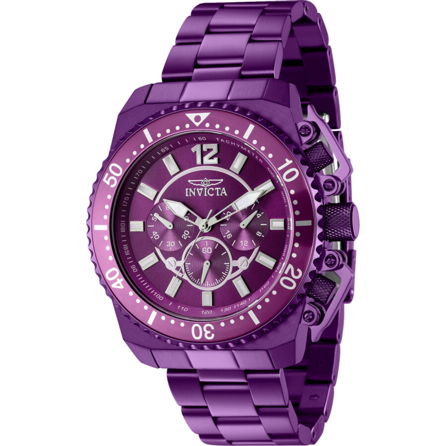 Invicta Open Box - Invicta Pro Diver GMT Chronograph Quartz Purple Dial ...