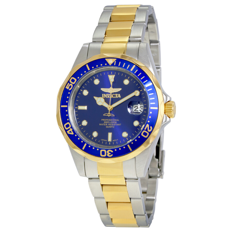 Invicta Open Box - Invicta Pro Diver Quartz Blue Dial Two-tone Men's ...