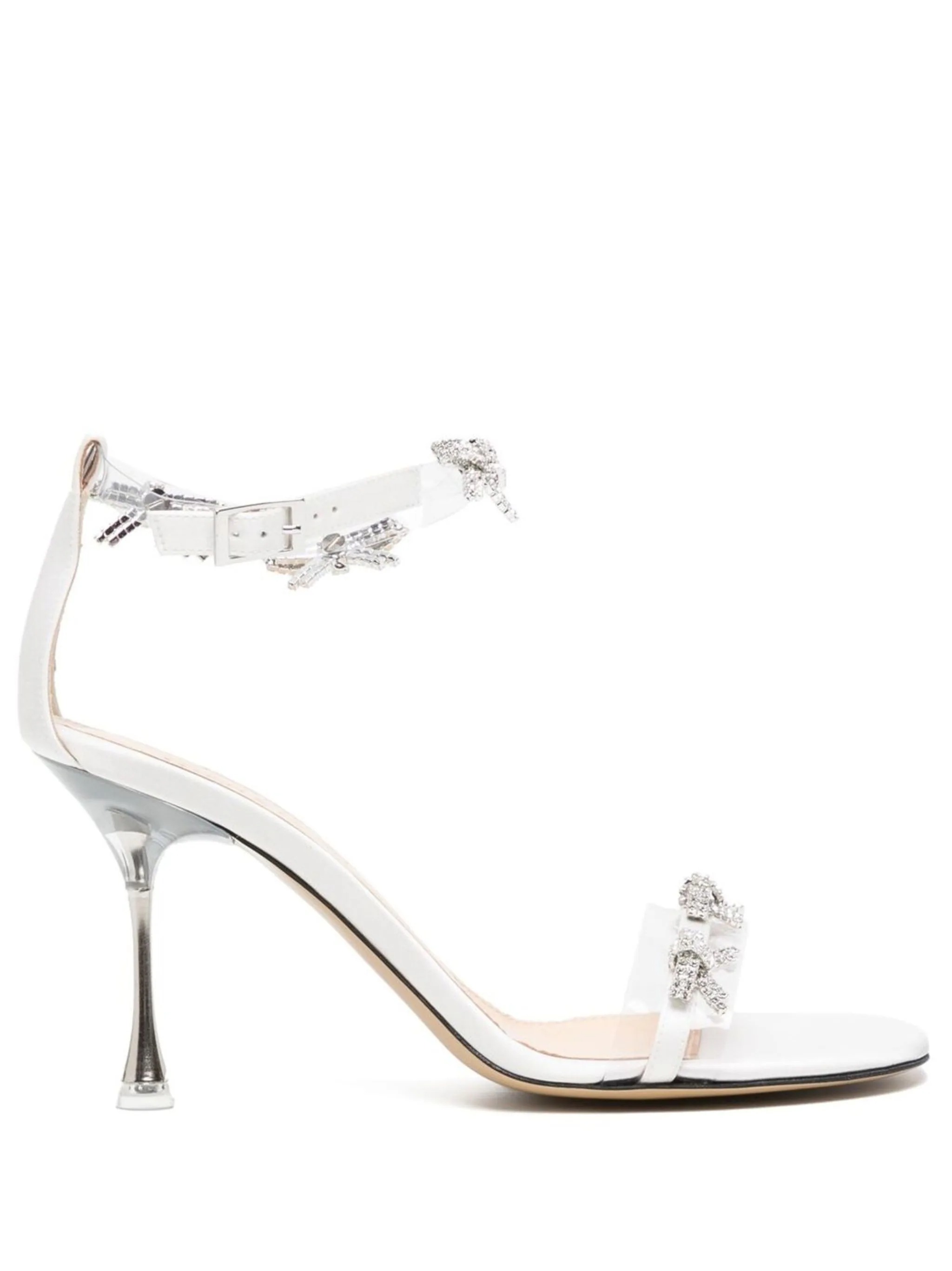 Mach & Mach Open Box - Mach & Mach White Crystal-Embellished Bow ...