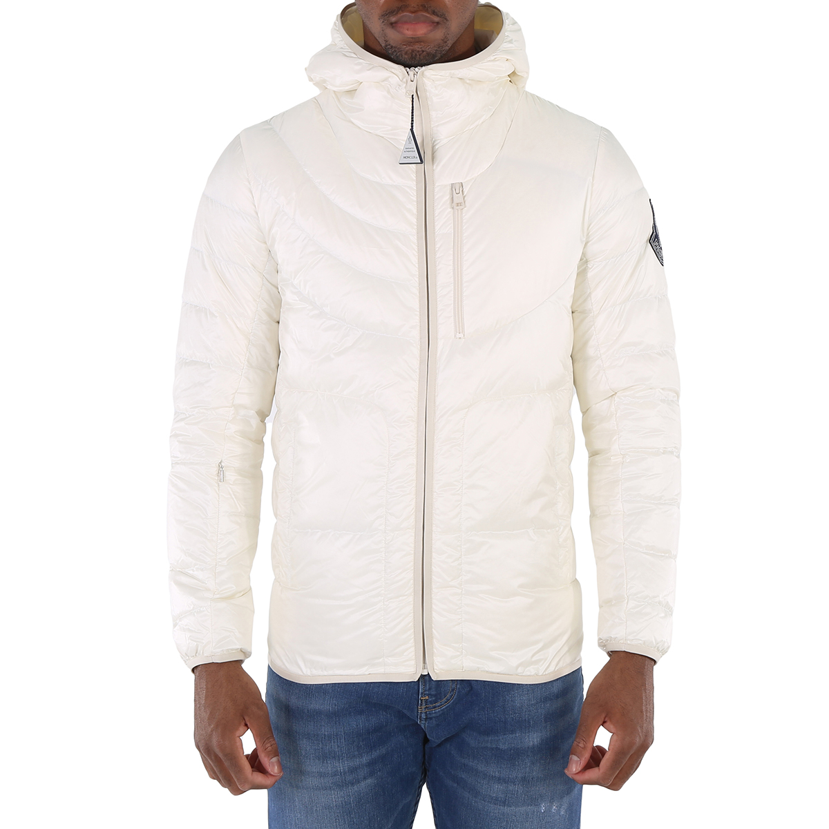 Moncler Open Box - Moncler Men's White Hissu Short Down Jacket, Brand ...