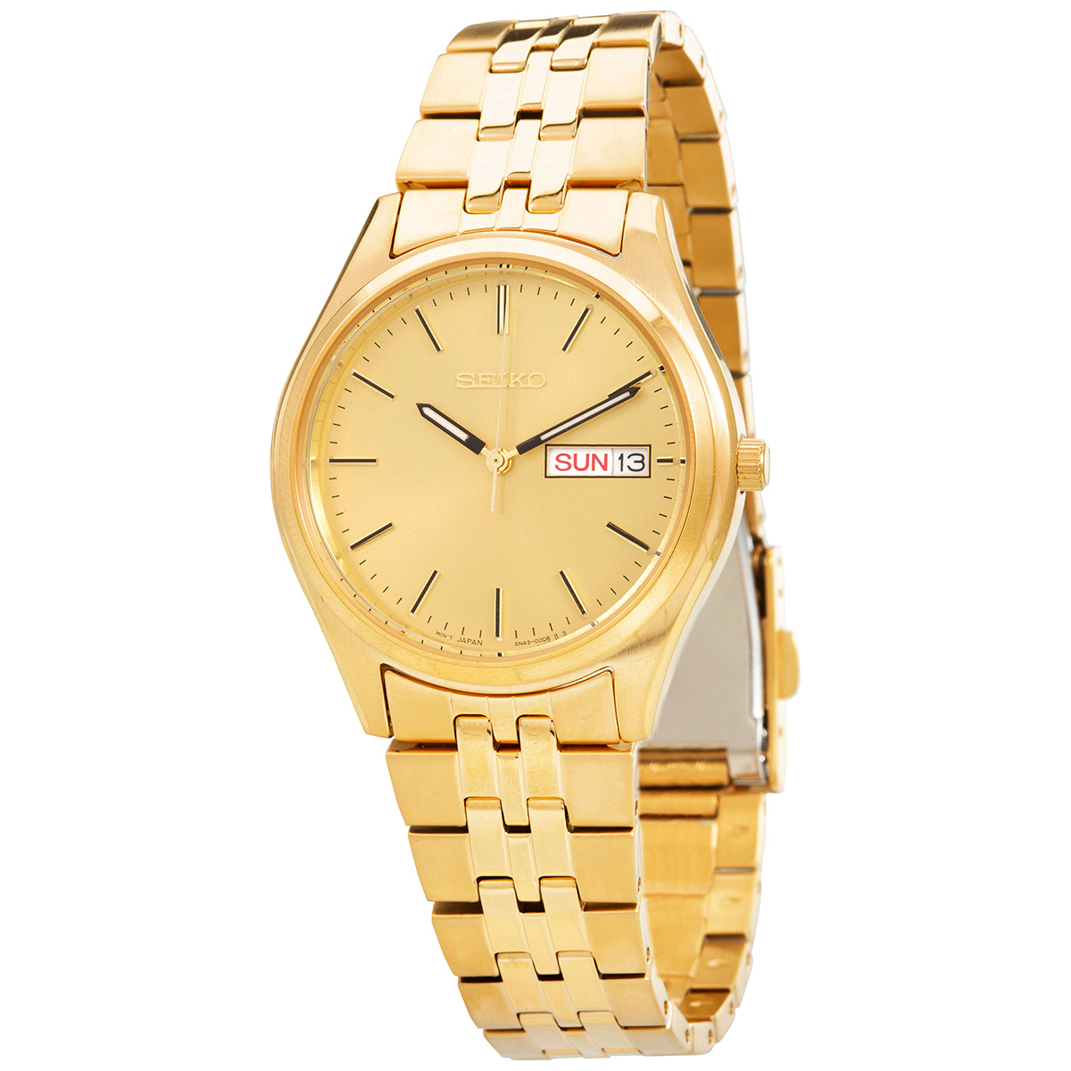 Seiko Open Box - Open Box - Seiko Essentials Quartz Gold Dial Men's ...