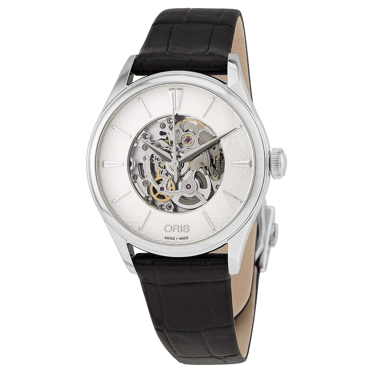 Oris Open Box - Oris Artelier Automatic Diamond Silver Skeleton Dial ...