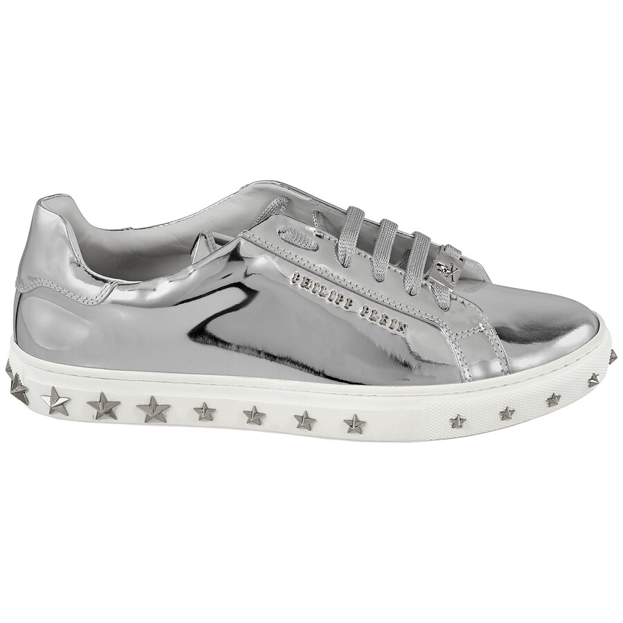 Philipp Plein Open Box - Philipp Plein Ladies Silver Star-studded Low ...