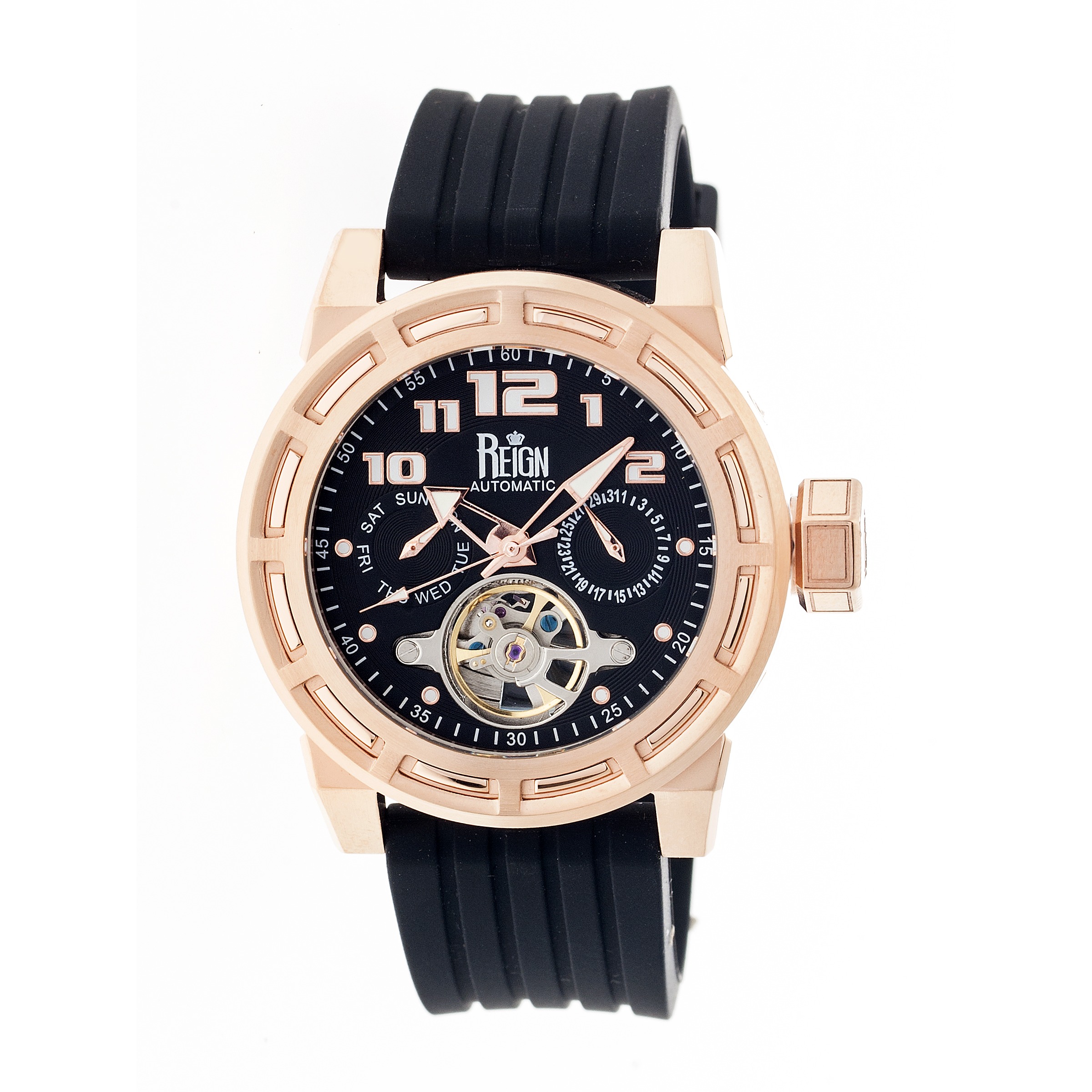 Reign Open Box - Reign Rothschild Multi-Function Semi-Skeleton Dial Men ...