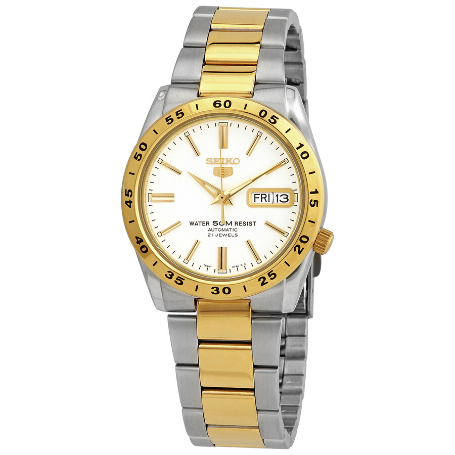 Seiko Open Box - Seiko Automatic White Dial Two-tone Ladies Watch ...