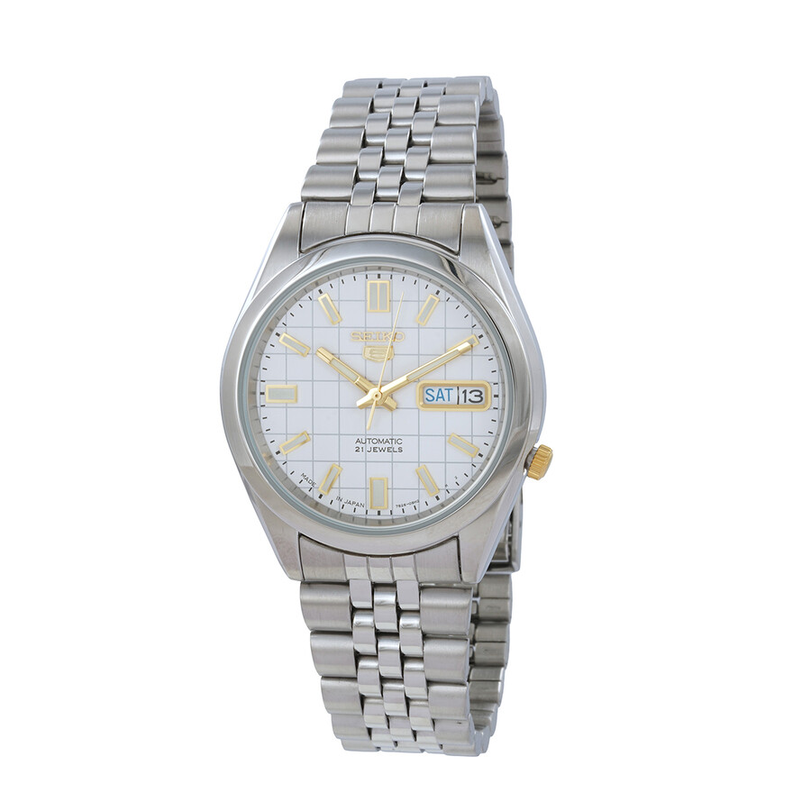 Seiko Open Box - Seiko 5 Automatic White Dial Men's Watch SNKF77J1 ...