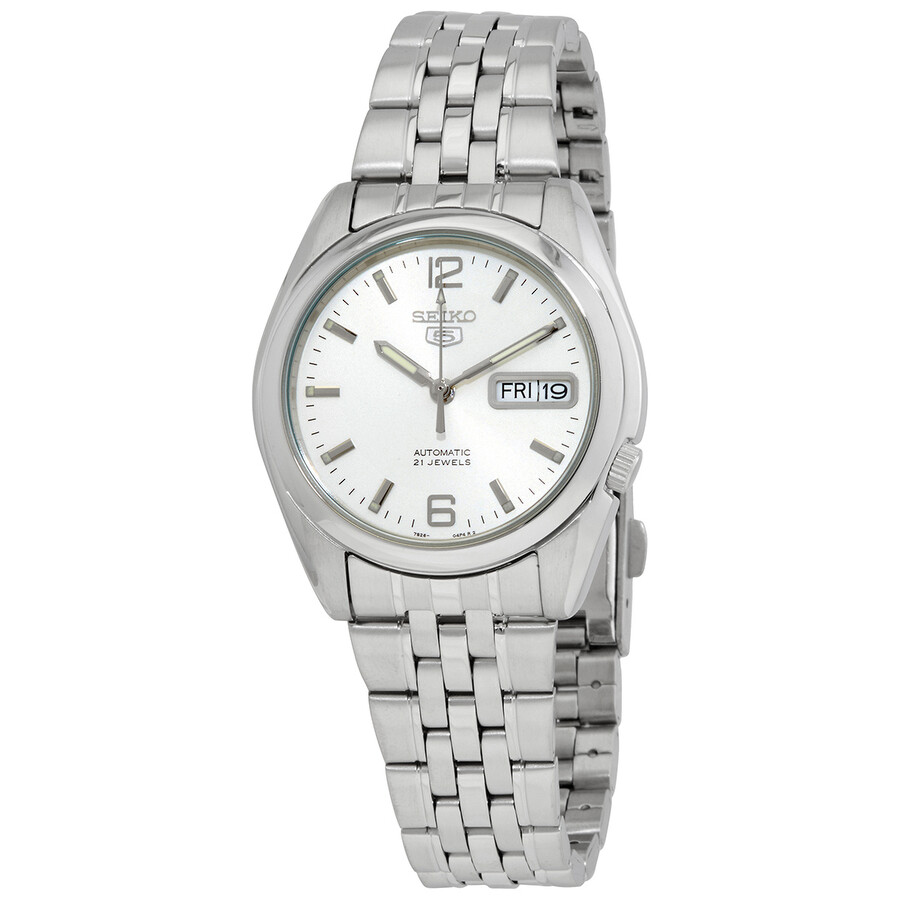 Seiko Open Box - Seiko Series 5 Automatic White Dial Men's Watch ...