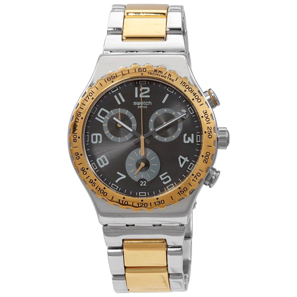 Swatch Open Box - Swatch Golden Youth Chronograph Quartz Black Dial Men ...