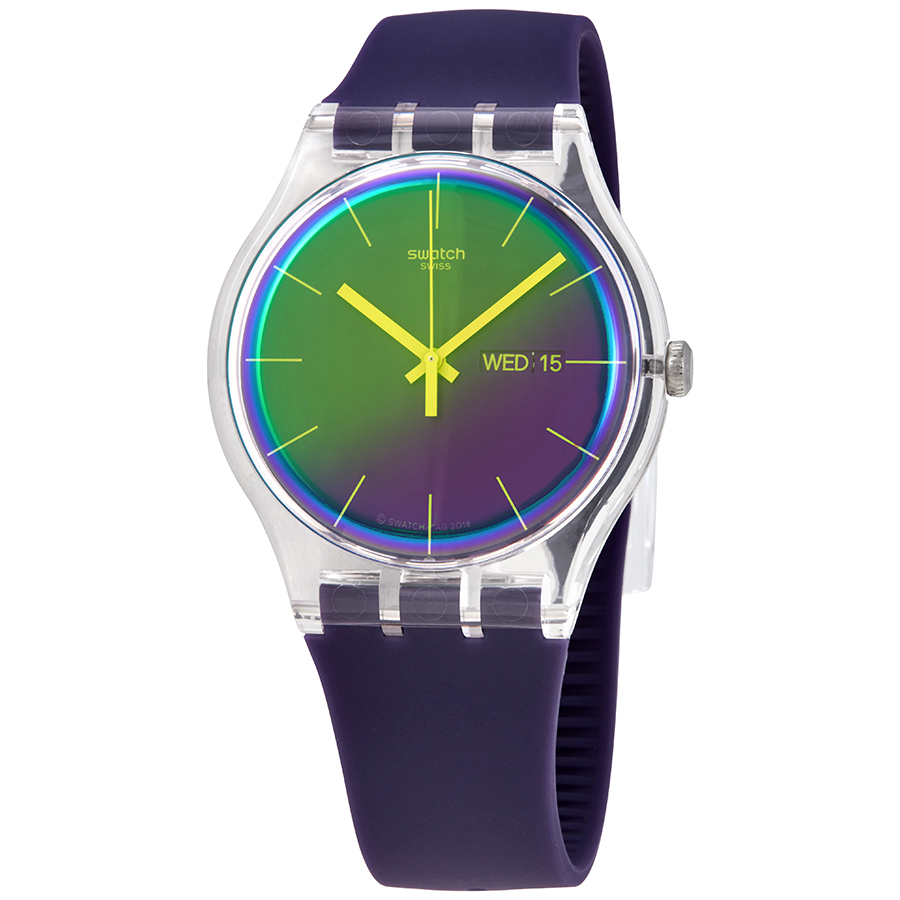 Swatch Open Box - Swatch Polapurple Quartz Purple Dial Purple Silicone ...