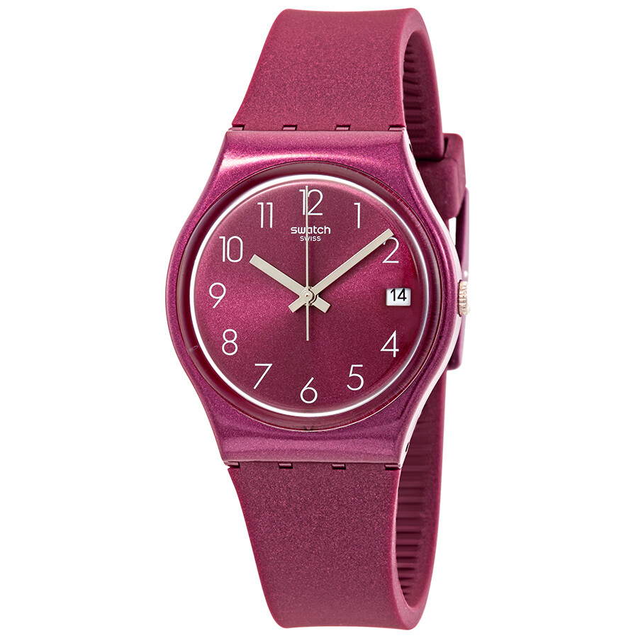 Swatch Open Box - Swatch Redbaya Red Dial Red Silicone Ladies Watch ...