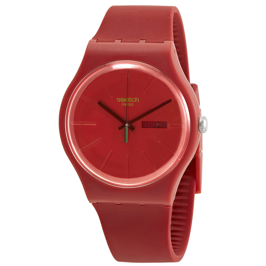 Swatch Open Box - Swatch REDVREMYA Quartz Red Dial Men's Watch SO29R700 ...