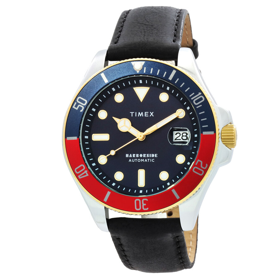 Timex Open Box - Timex Harborside Coast Automatic Blue Dial Men's Watch ...