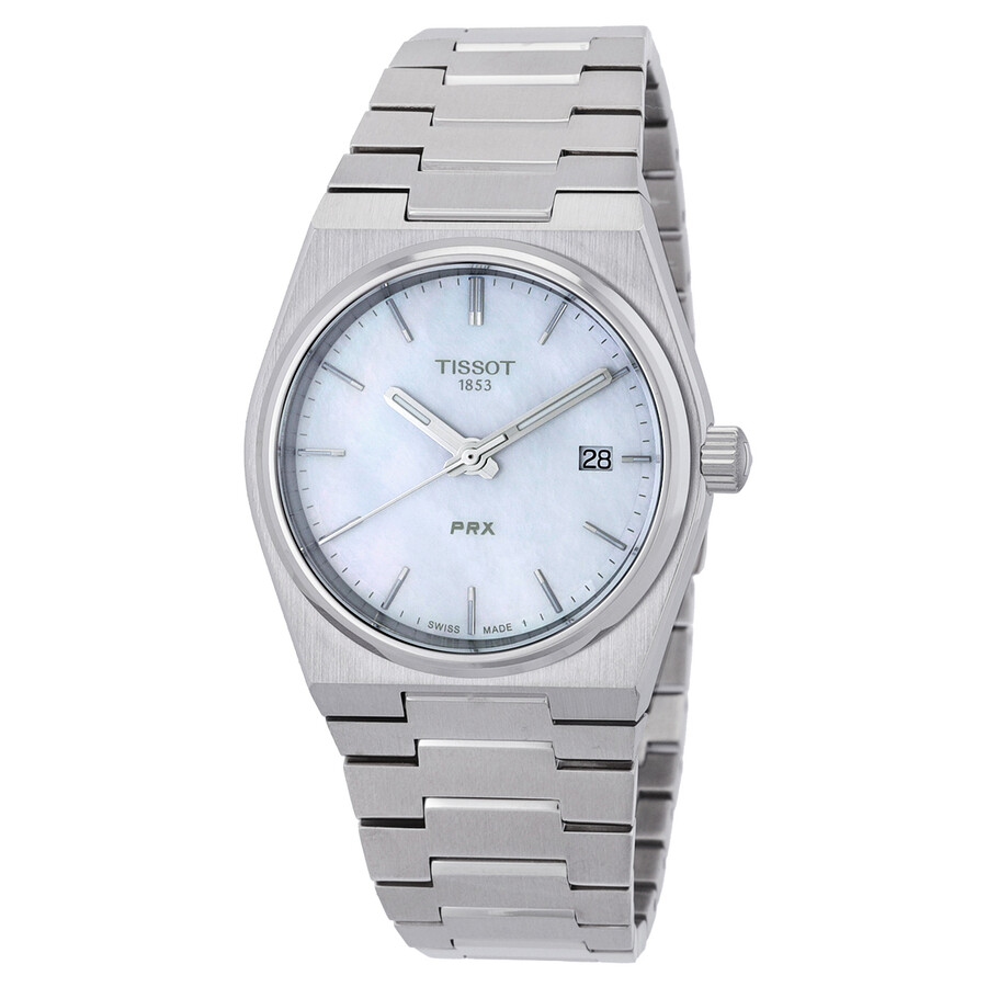 Tissot Open Box - Tissot PRX Quartz White Mother of Pearl Dial Ladies ...