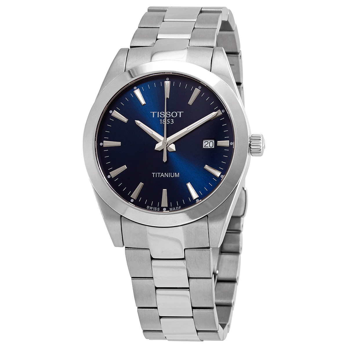 Tissot Open Box - Tissot Titanium Quartz Blue Dial Men's Watch T127.410 ...