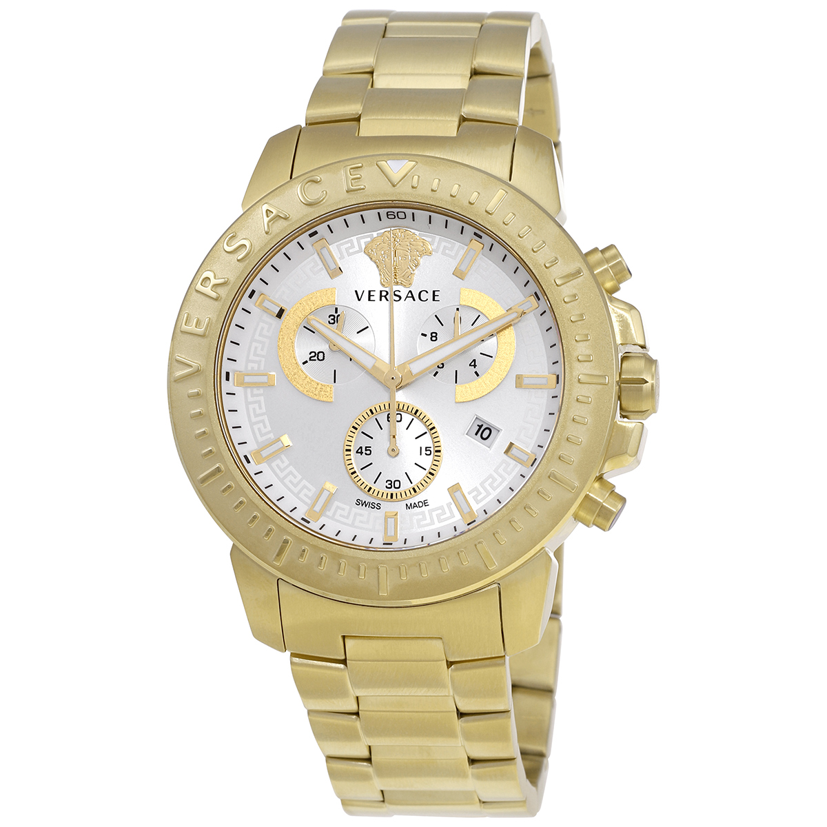 Versace Open Box - Versace Chronograph Quartz White Dial Men's Watch ...