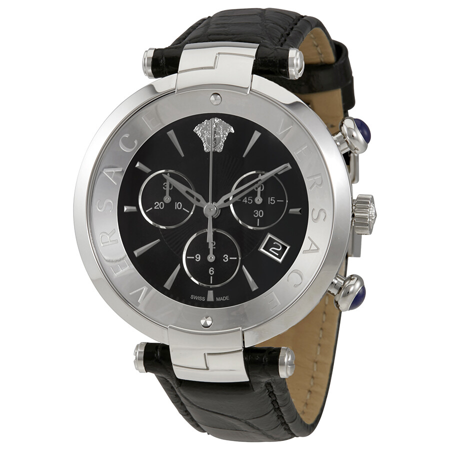 Versace Open Box - Versace Revive Chronograph Black Dial Unisex Watch ...