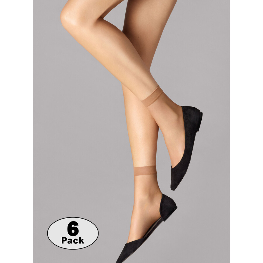 Wolford Open Box - Wolford Gobi Nude 8 Socks Set of 6, Size Medium ...