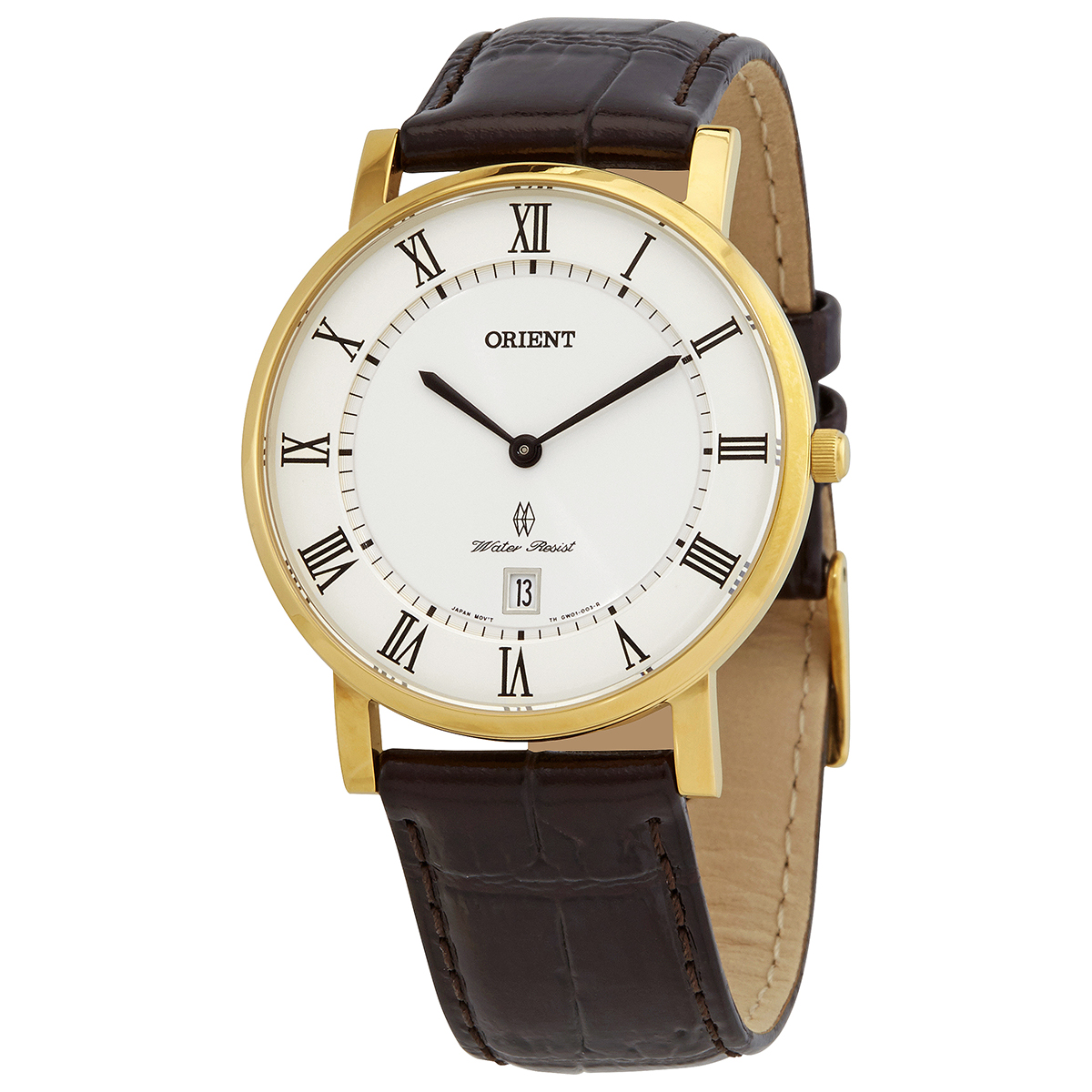 Orient Classic Quartz White Dial Black Leather Men's Watch FGW0100FW0 ...
