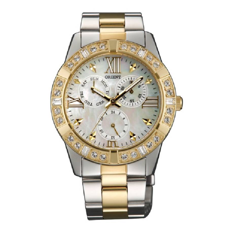 Orient Quartz Crystal Mother of Pearl Dial Ladies Watch FUT0B004W0 ...