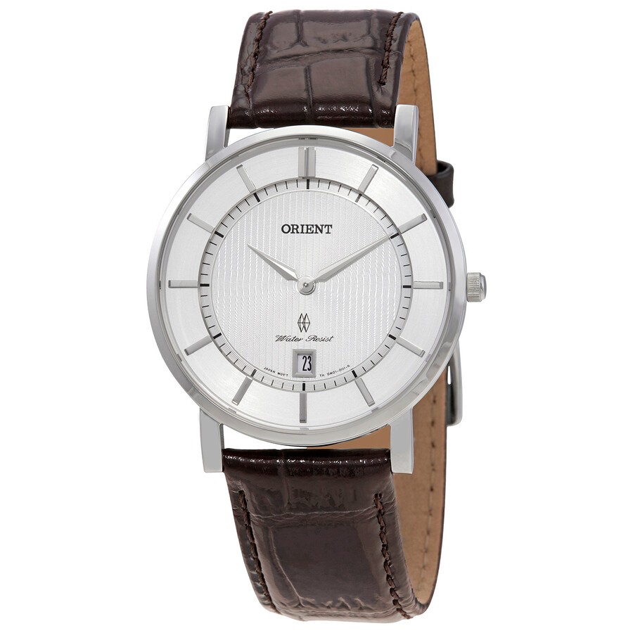 Orient Quartz White Dial Brown Leather Men's Watch FGW01007W0 ...