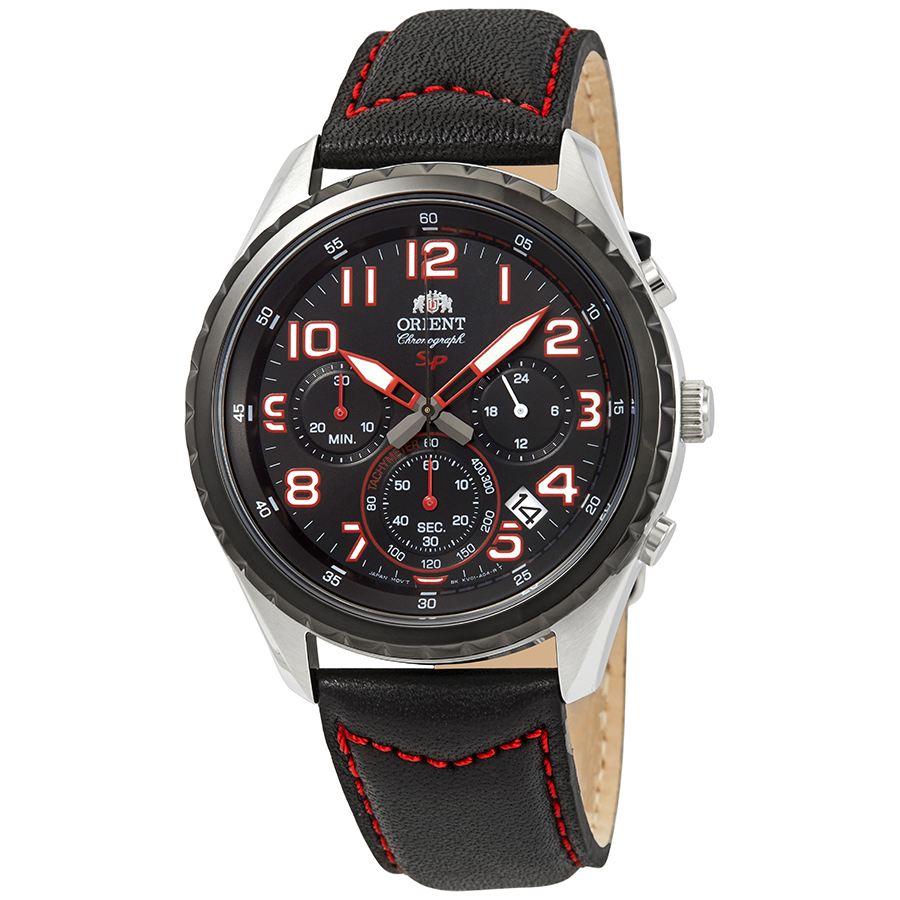 Orient Sporty Chronograph Black Dial Men's Watch FKV01003B 842047122808 ...