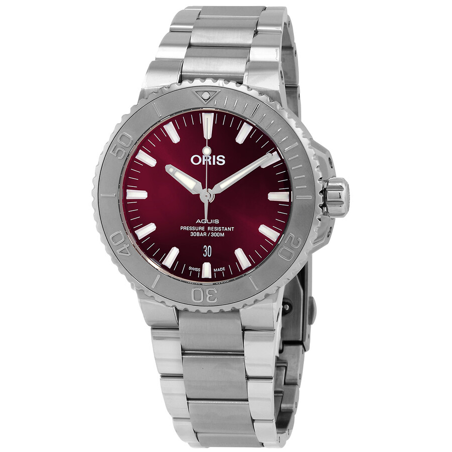 Oris Aquis Automatic Red Dial Men's Watch 01 733 7730 4158-07 8 24 ...