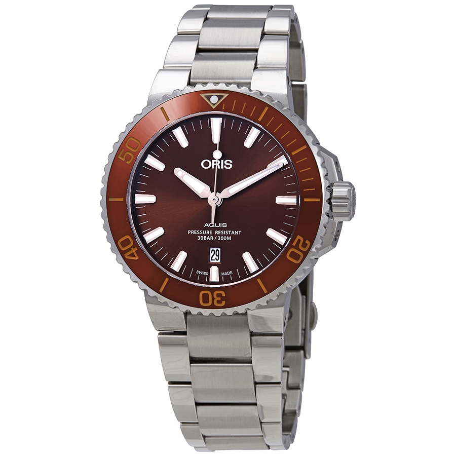 Oris Aquis Date Automatic Brown Dial Men's Watch 01 733 7730 4152-07 8 ...
