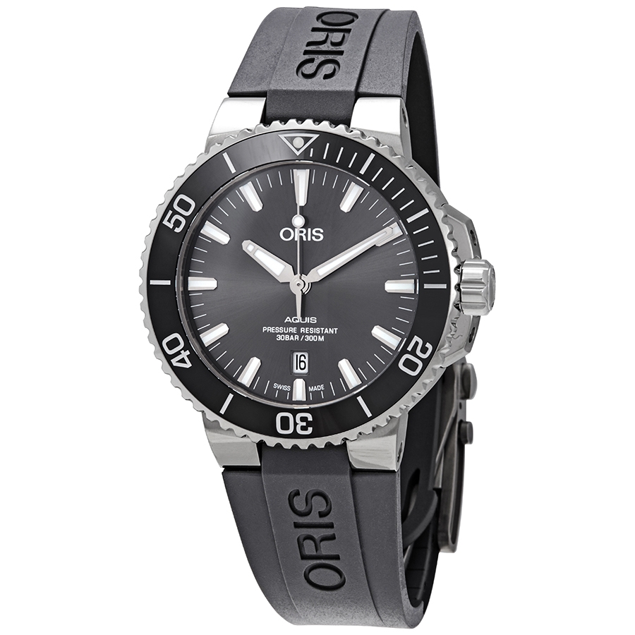 Oris Aquis Automatic Date Grey Dial Men's Watch 01 733 7730 7153-07 4 ...