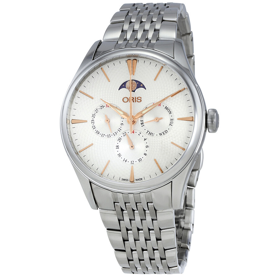 Oris Artelier Automatic Moon Phase GMT Men's Watch 01 781 7729 4031-07 ...