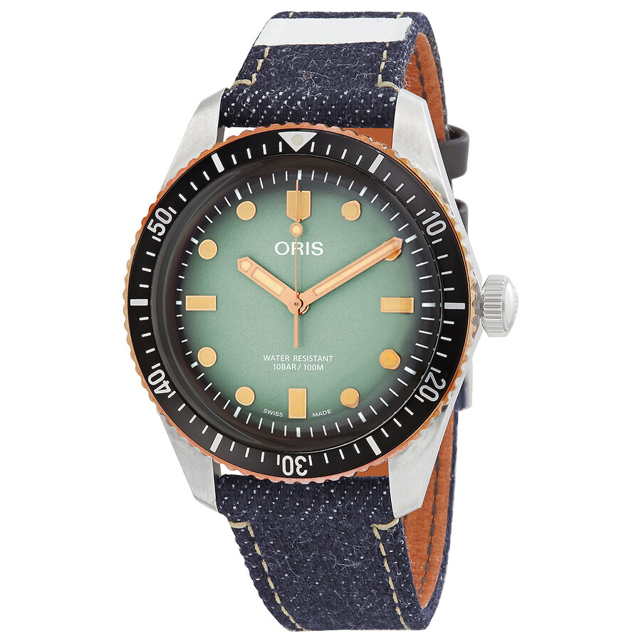 Oris Divers Automatic Green Dial Watch 01 733 7707 4337-Set Divers Oris ...