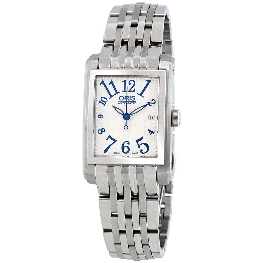 Oris Rectangular Date Automatic Silver Dial Ladies Watch 561-7656-4061MB 01 561 7656 4061 07 8 ...