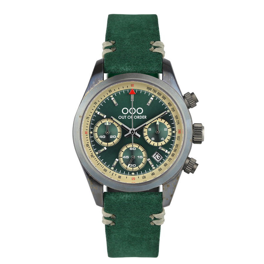 Out Of Order Sporty Cronografo Chronograph Automatic Green Dial Men's ...