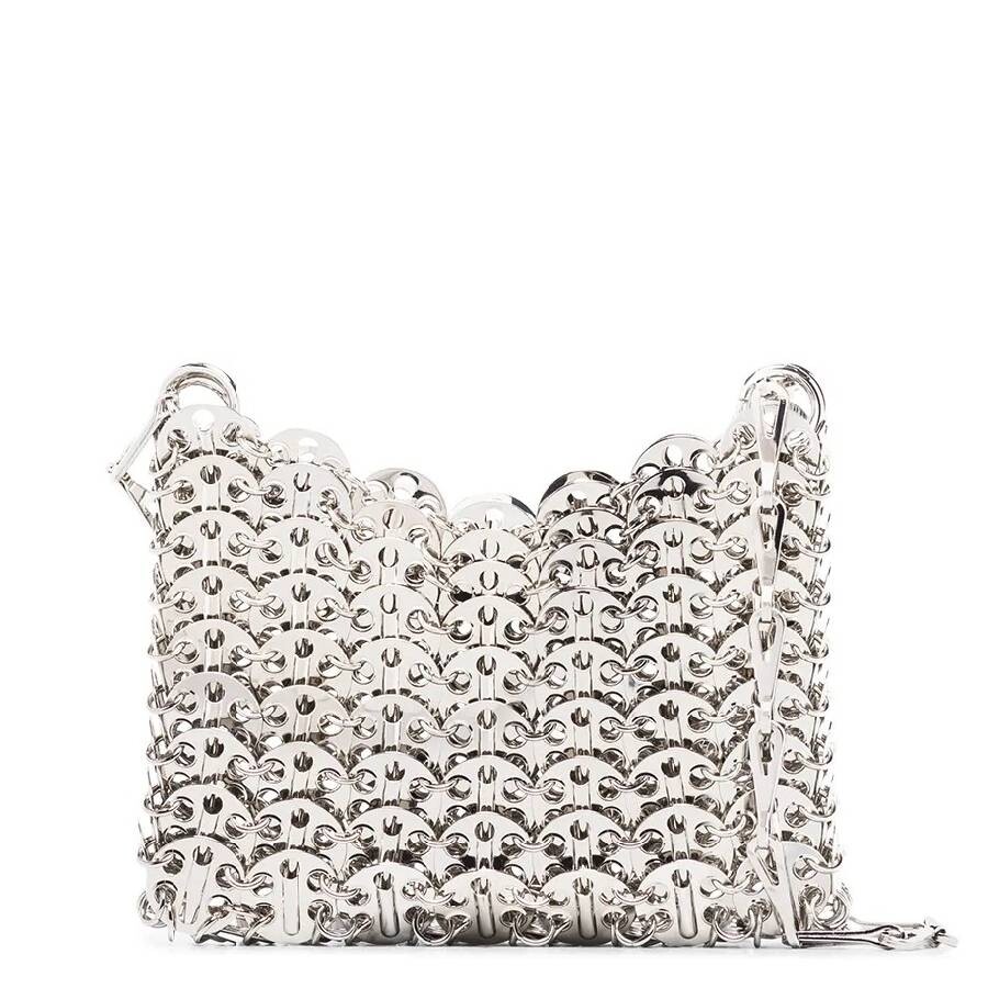 Paco Rabanne 1969 Nano Shoulder Bag 20PSS0127MET001-SILVER 3349660688065 - Handbags - Jomashop