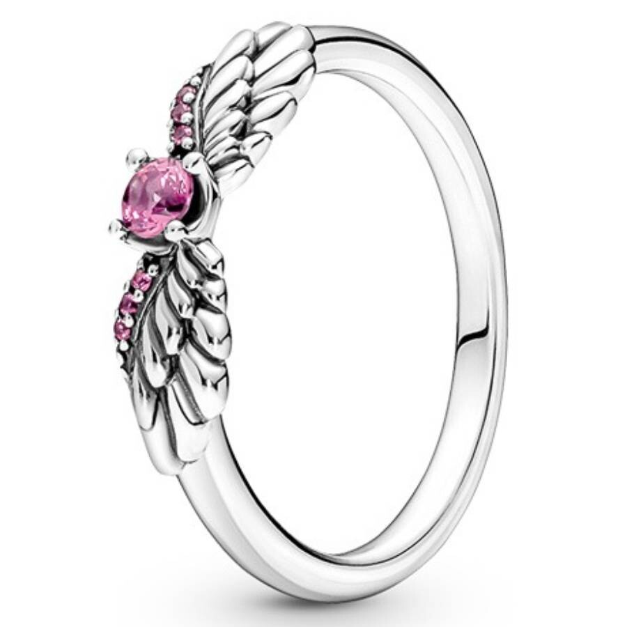 Pandora Ladies Angel Wings Sparkling Sterling Silver Ring, Size 54 ...