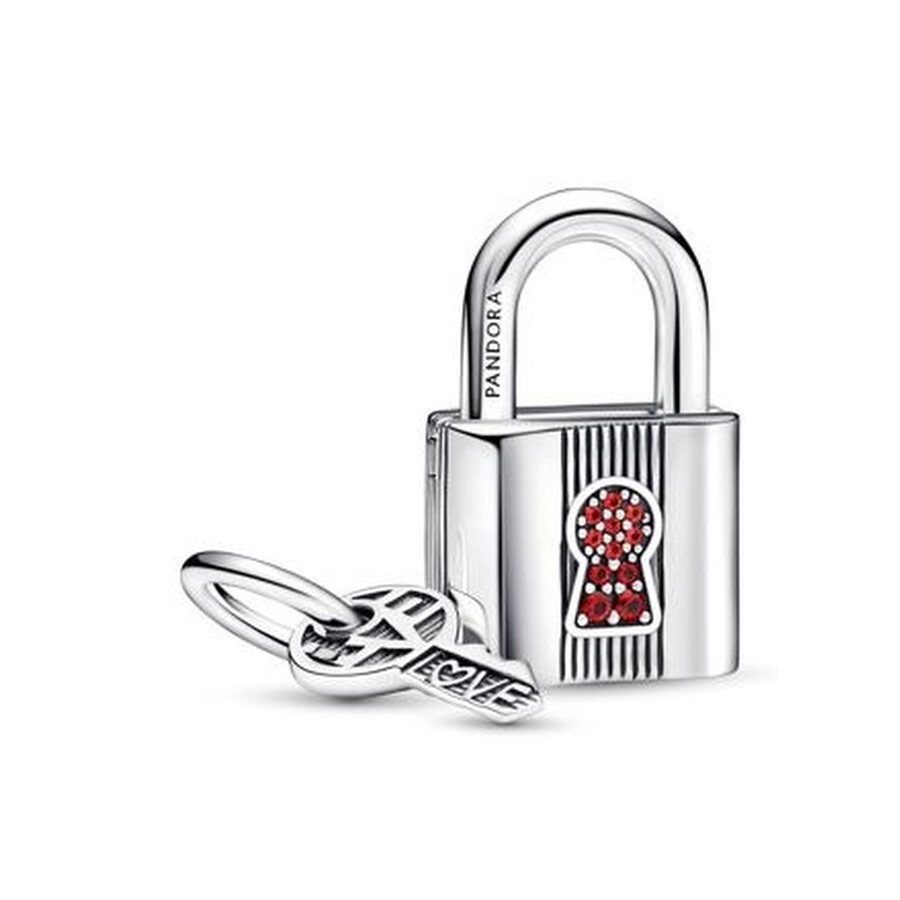 Pandora Ladies Sterling Silver Padlock And Key Dangle Charm 790088C02 ...