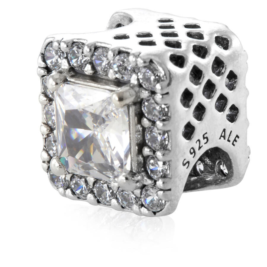 Mua Square Sparkle Halo Charm In Sterling Silver chính hãng 2025 | Fado