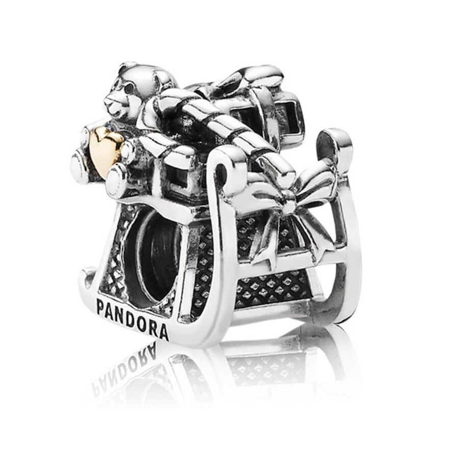 Pandora Sterling Silver and 14K Gold Dashing Through the Snow Christmas ...