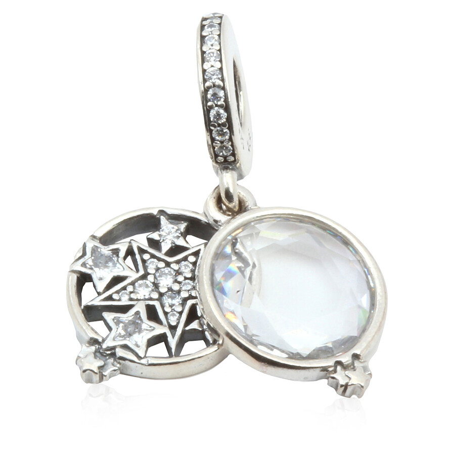 Pandora Sterling Silver Double Dangle Magnified Star Charm 799640C01 ...