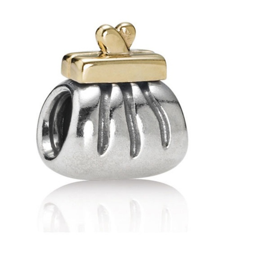 Pandora Sterling Silver Purse Bead with 14K Gold Clutch - 790475 - Jomashop