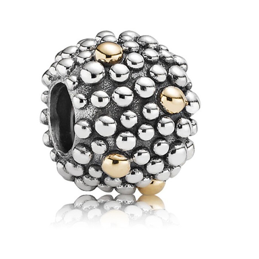 Pandora Sterling Silver with 14K Gold Moss Designer Bead - 791225 ...