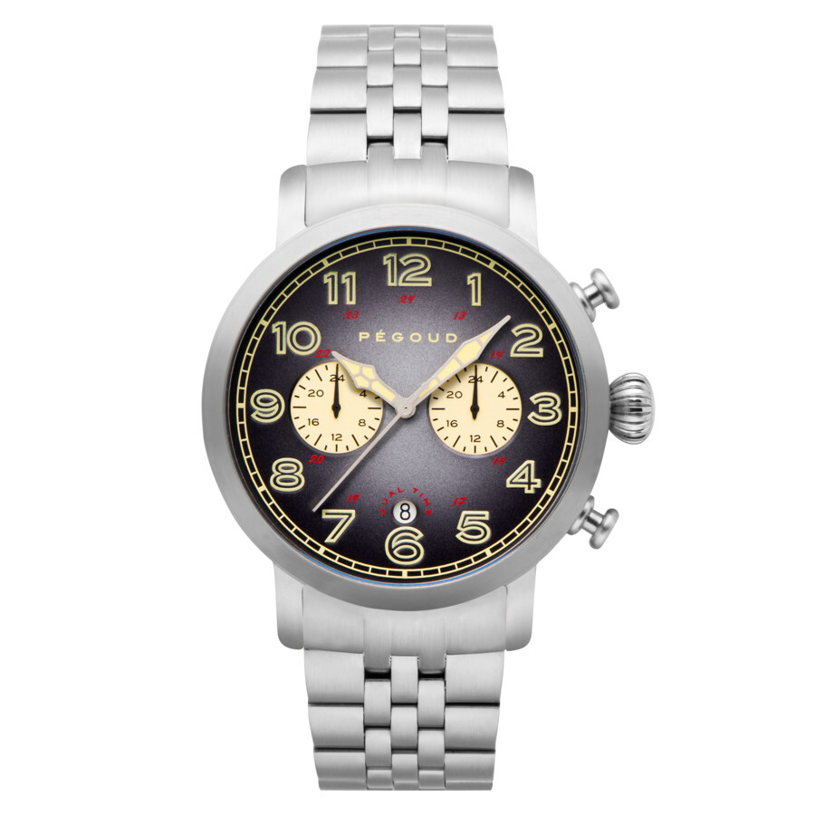 Pegoud Premiere Dual Time Black Dial Men's Watch PG-9007-22 - Watches ...