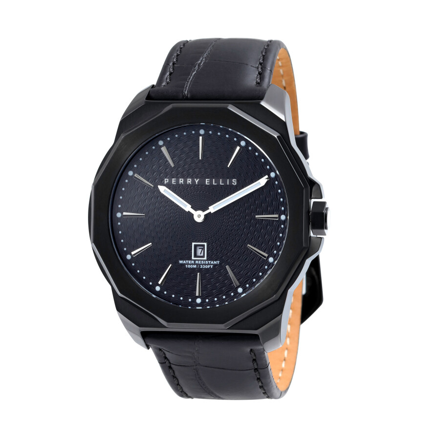 Perry Ellis Decagon 46mm Black Dial Men's Watch 05006-01 - Watches ...