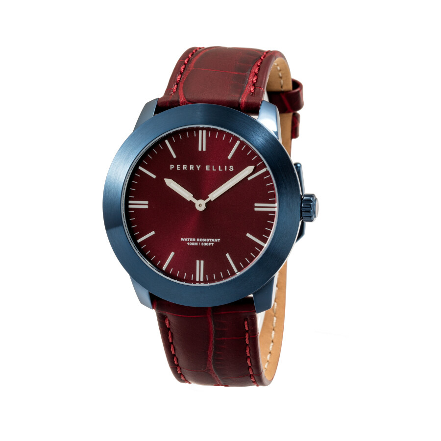 Perry Ellis Slim Line 42mm Red Dial Unisex Watch 07008-01 - Watches ...