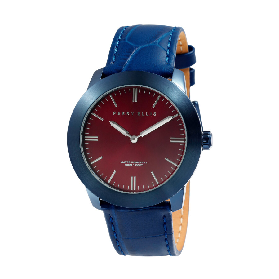 Perry Ellis Slim Line 42mm Red Dial Unisex Watch 07012-01 - Watches ...
