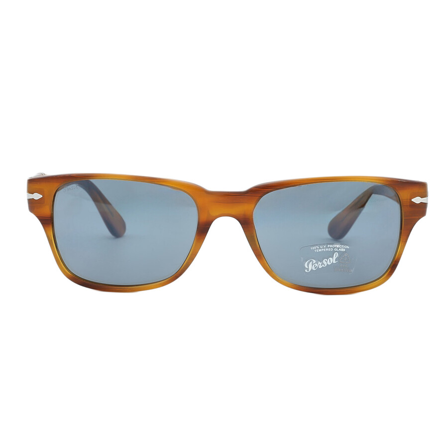 Persol Light Blue Rectangular Unisex Sunglasses PO3288S 960/56 55 ...