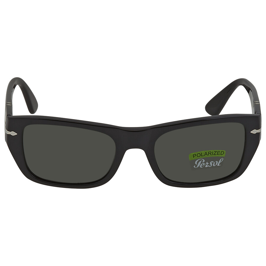Persol Polarized Green Rectangular Unisex Sunglasses PO3268S 95/58 53 ...