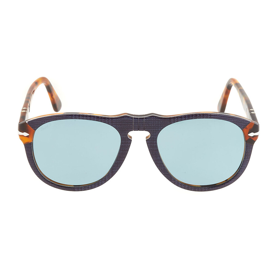 Persol Polarized Light Blue Pilot Men's Sunglasses PO0649 10903R 54 ...