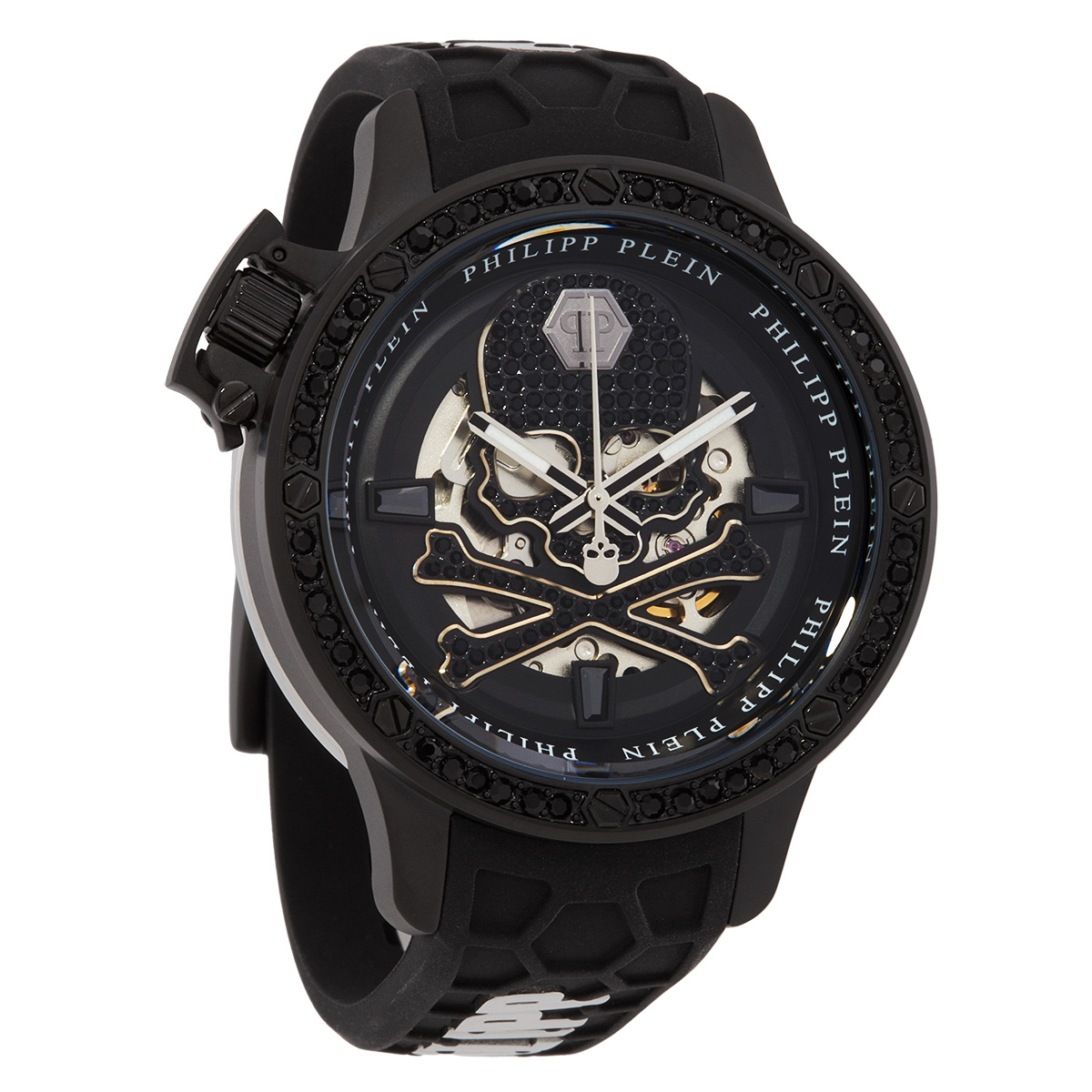 Philipp Plein Hyper Sport Automatic Crystal Black Dial Men's Watch ...