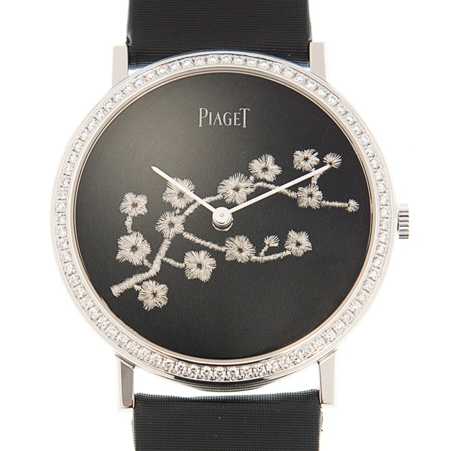 Piaget Altiplano 18kt White Gold Diamond Black Dial Unisex Watch ...