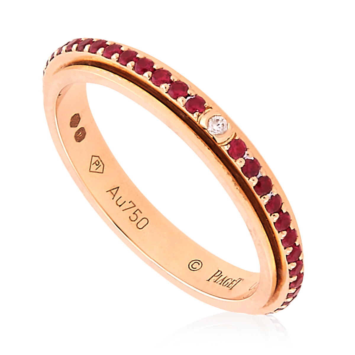 Piaget Possession 18K Rose Gold Ruby Band Ring, Size 50 G34P6I - Ladies ...